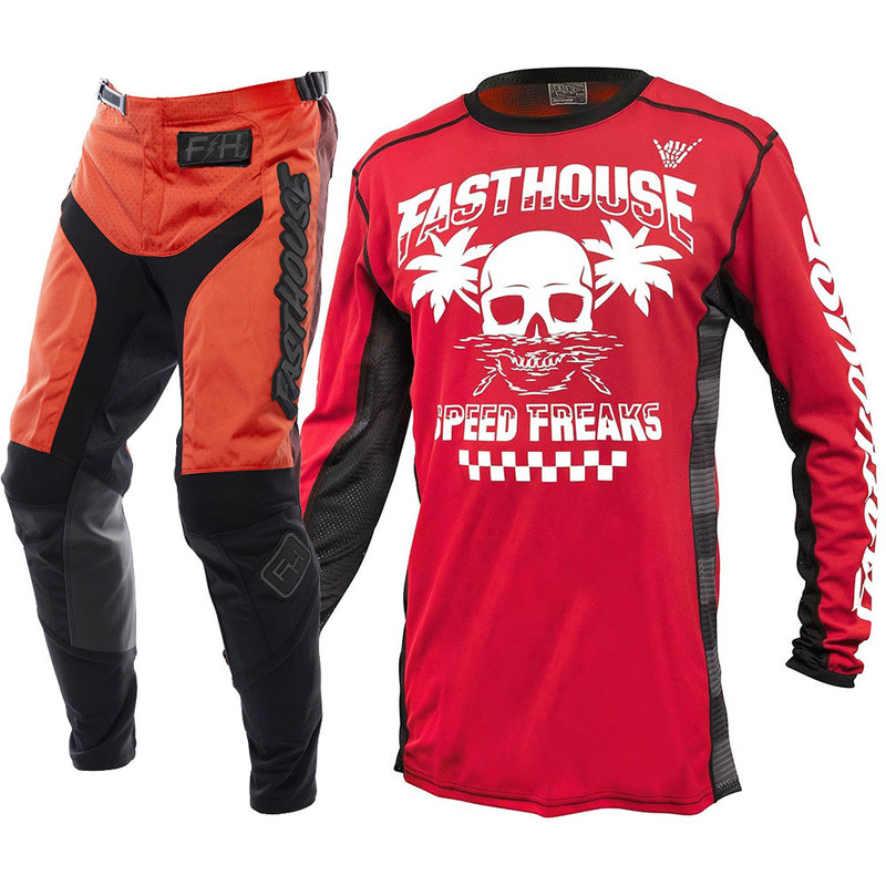 Fasthouse USA Grindhouse Subside Red Kids Gear Set on Sale | Moto Outlet