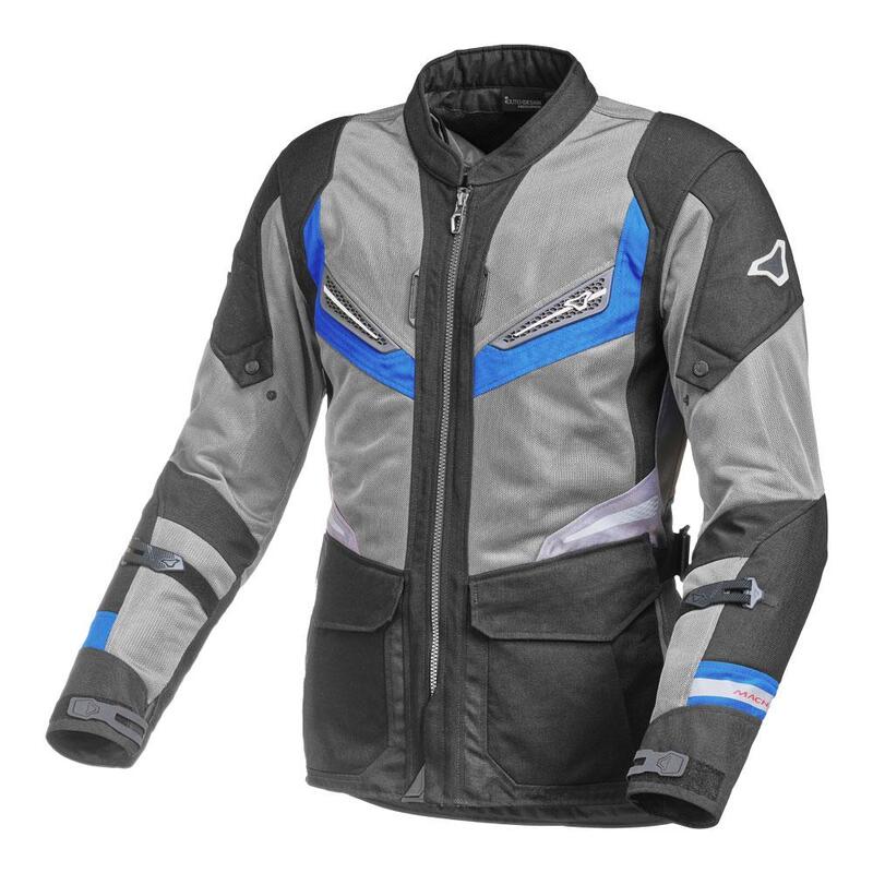Macna Aerocon Black/Grey/Blue Adventure Jacket on Sale | Moto Outlet