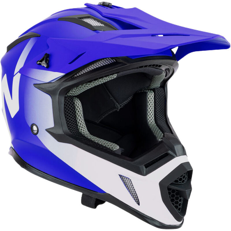 Nitro MX760 Satin Blue/White Helmet - Nitro Helmets